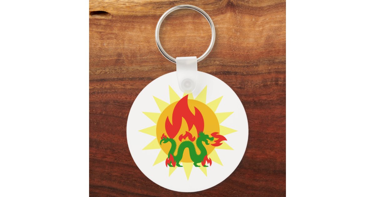 Flaming Dragon Keychain | Zazzle