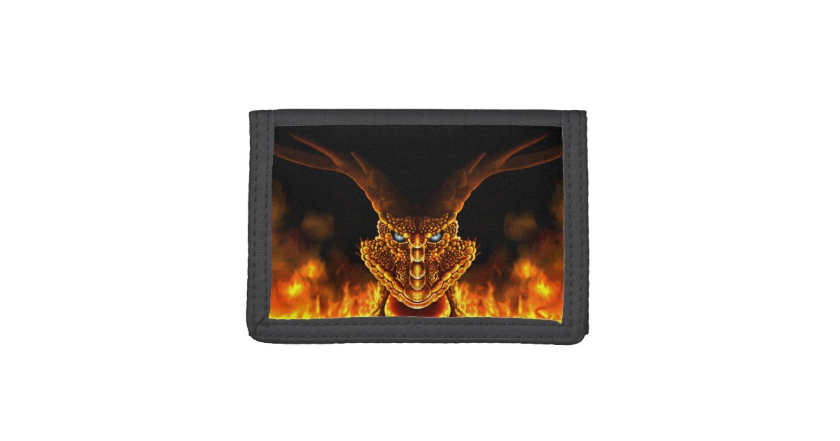 Flaming Dragon Trifold Wallet | Zazzle