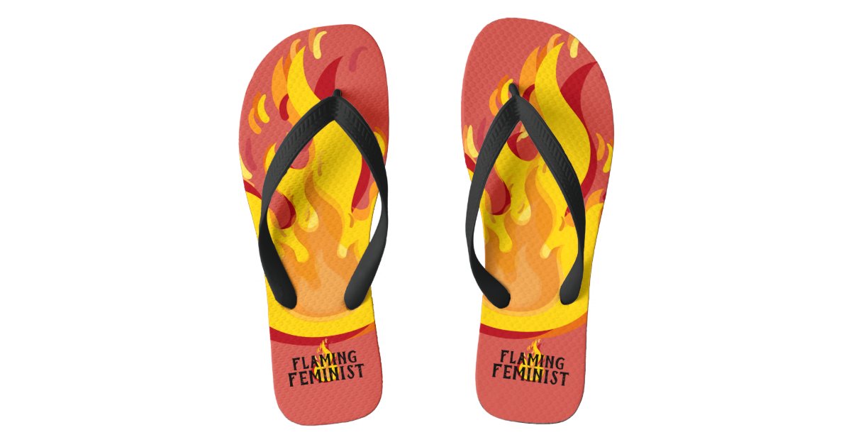 Flaming Feminist RBG Ginsburg Feminism Flames 20 Flip Flops | Zazzle.com