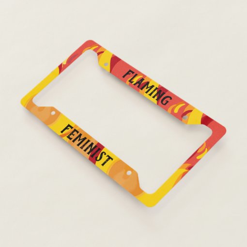 Flaming Feminist RBG Ginsburg Feminism Flames 20 License Plate Frame ...