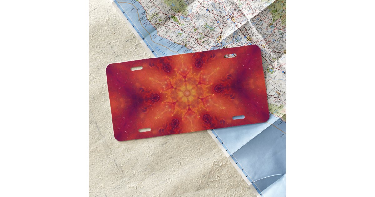Flaming Fiery Phoenix Burning Snowflake License Plate | Zazzle
