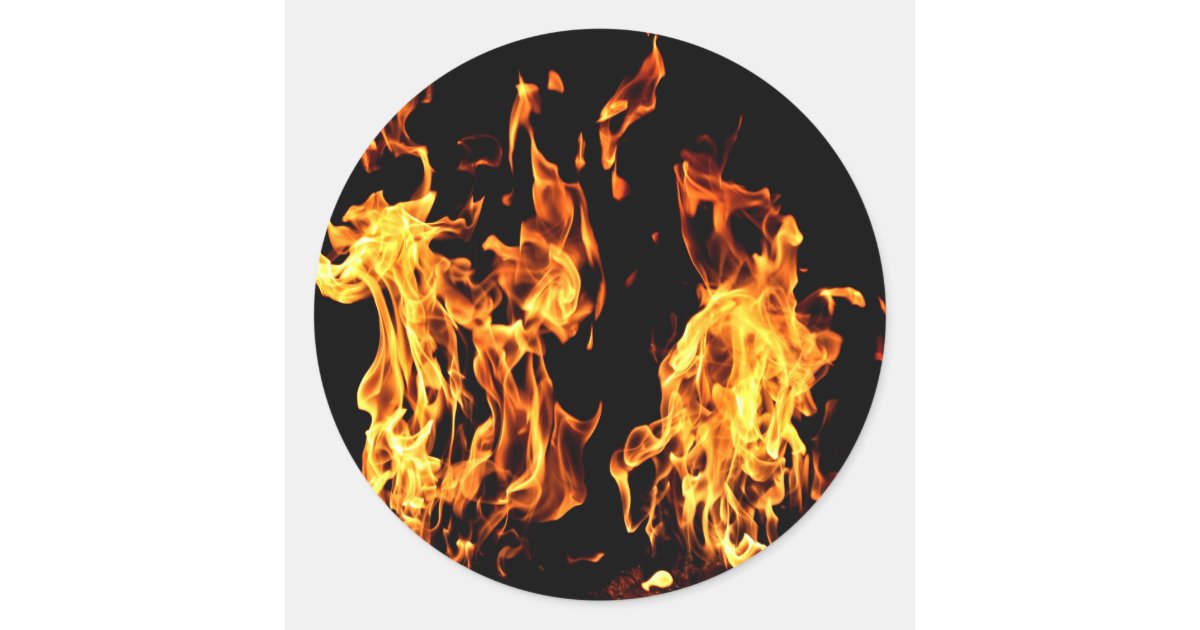 Flaming Fire Burning Sticker Gifts | Zazzle