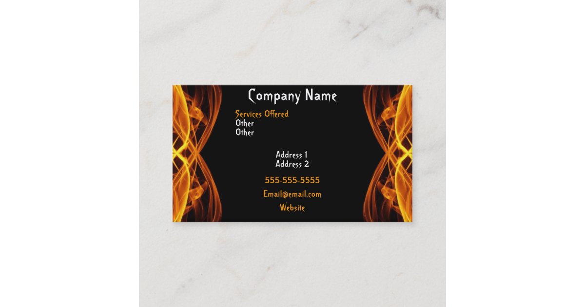 FLAMING FIRE BUSINESS CARD | Zazzle