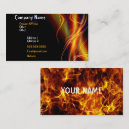 FLAMING FIRE BUSINESS CARD 2 | Zazzle