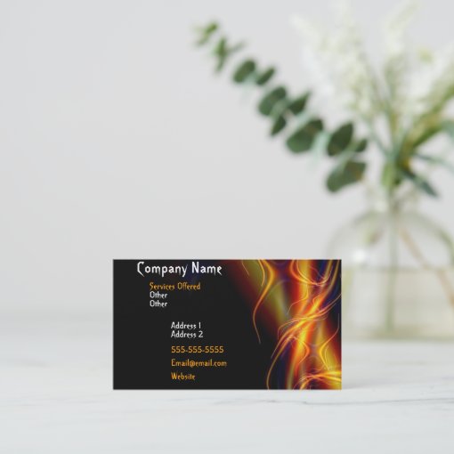 FLAMING FIRE BUSINESS CARD 2 | Zazzle