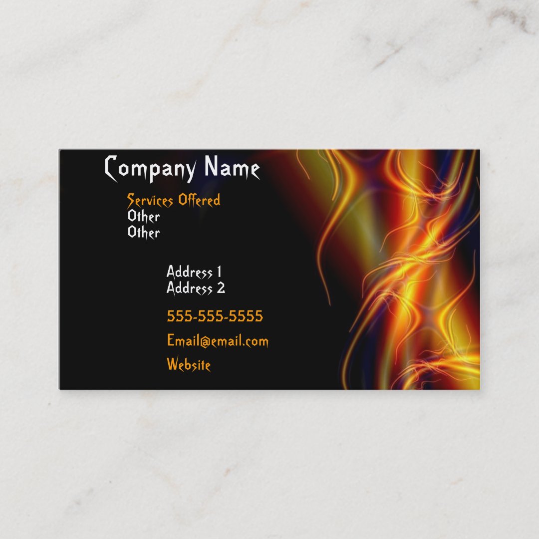 FLAMING FIRE BUSINESS CARD 2 | Zazzle