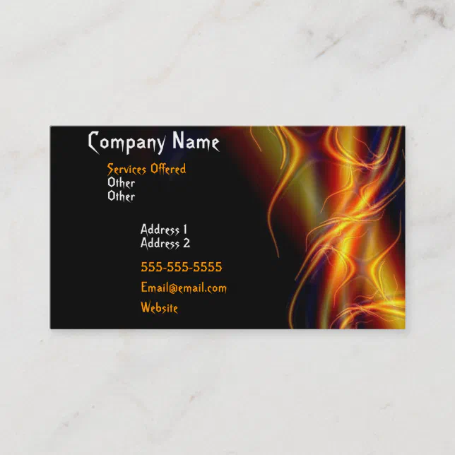 FLAMING FIRE BUSINESS CARD 2 | Zazzle