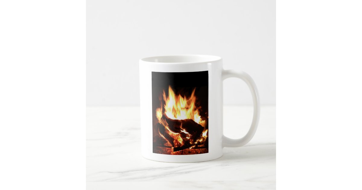 Flaming Fireplace Design Coffee Mug | Zazzle.com