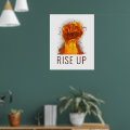 Flaming Fist Rise Up Poster | Zazzle