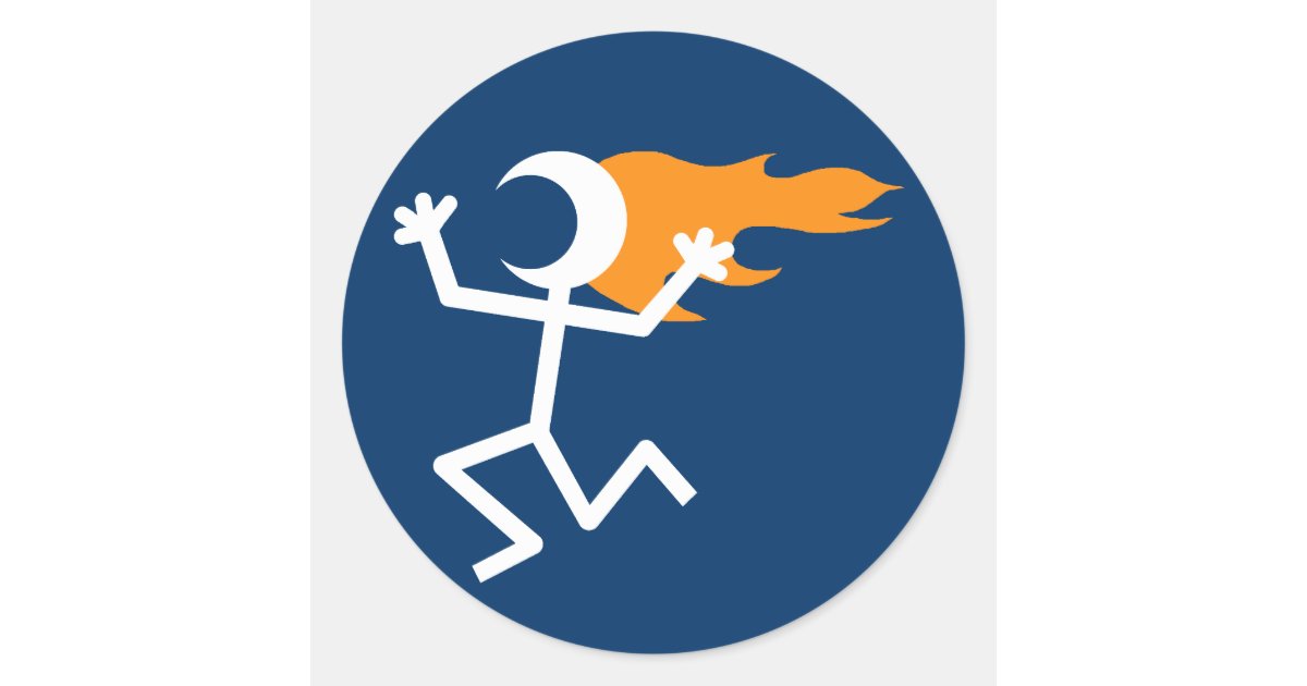 Flaming Head Classic Round Sticker | Zazzle