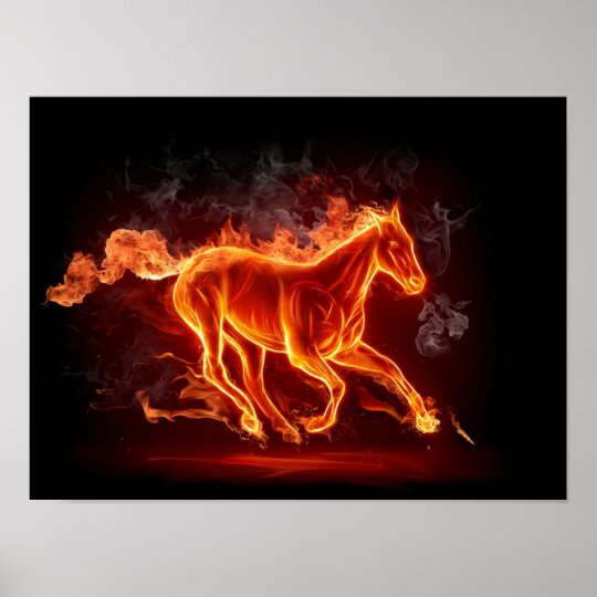 Flaming Horse Poster | Zazzle.com