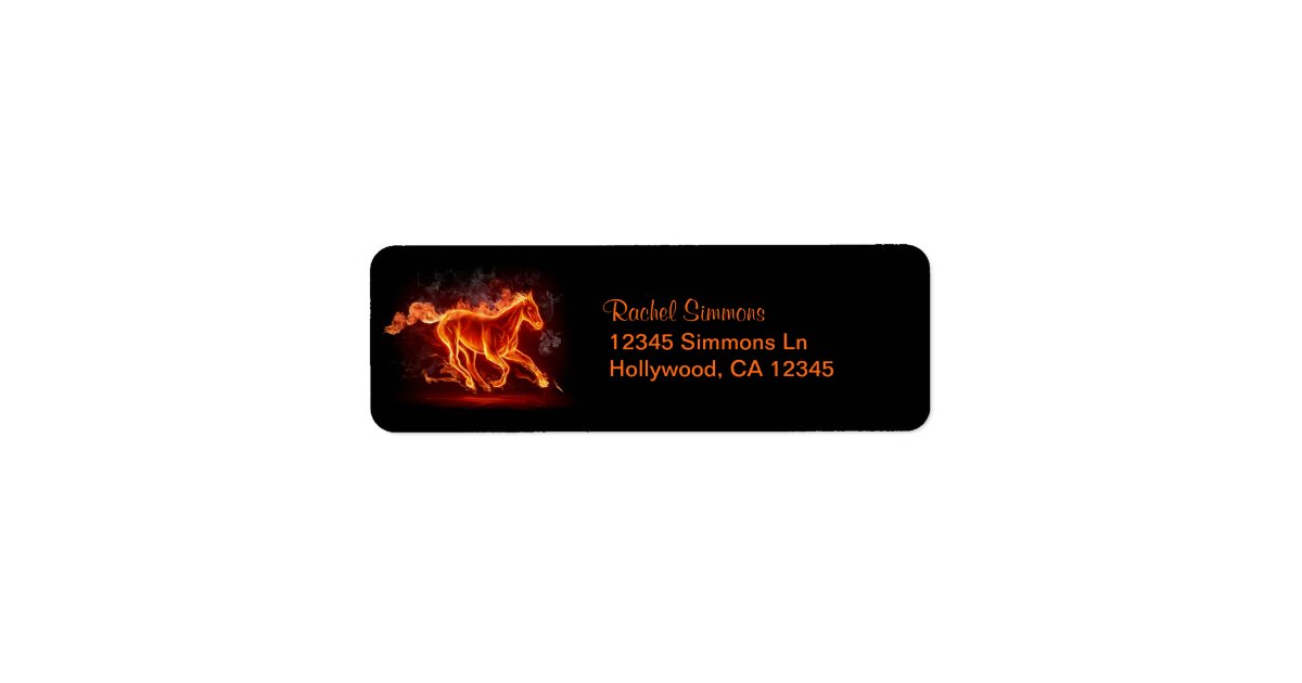 Flaming Mustang Label | Zazzle