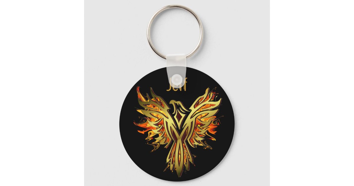 Flaming Phoenix Keychain | Zazzle