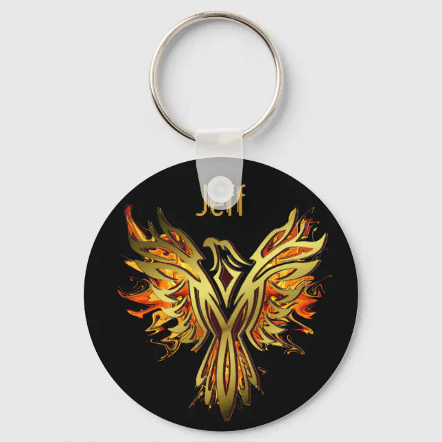 Flaming Phoenix Keychain | Zazzle