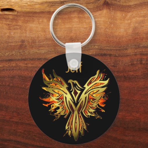 Flaming Phoenix Keychain | Zazzle