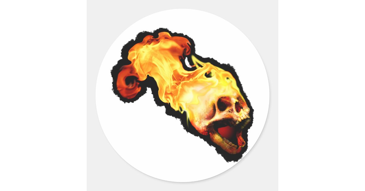 Flaming skull stickers | Zazzle