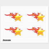 Flaming Star Rectangular Sticker | Zazzle