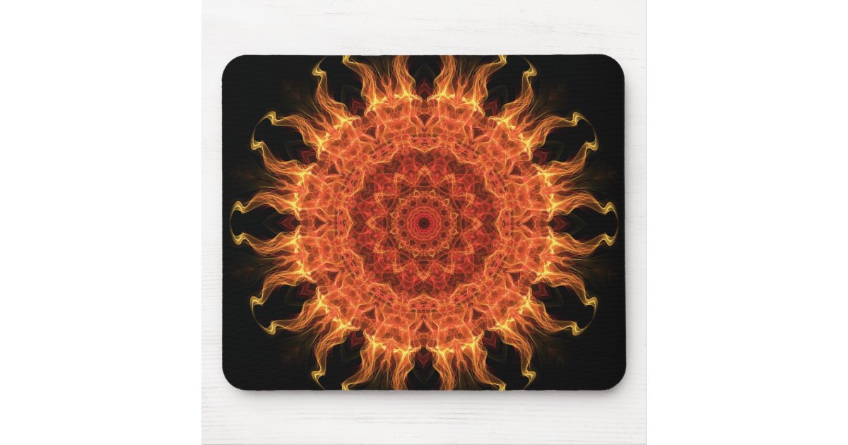 Flaming Sun Mouse Pad | Zazzle