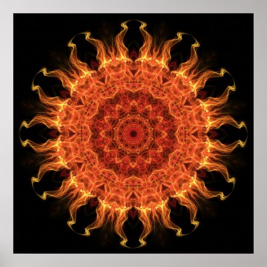 Flaming Sun Poster | Zazzle.com