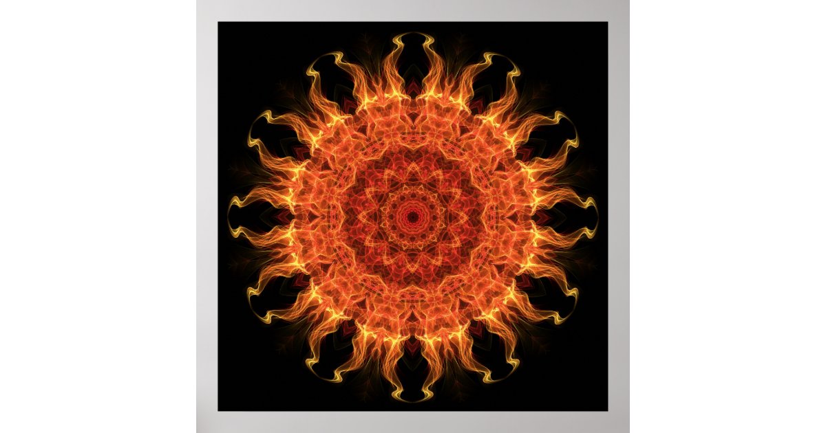 Flaming Sun Poster | Zazzle