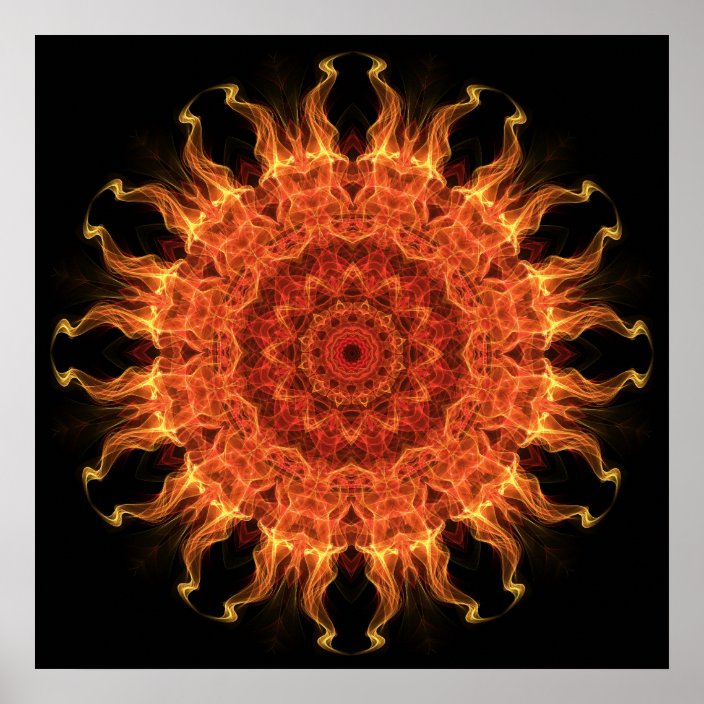 Flaming Sun Poster | Zazzle.com