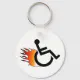 Flaming Wheelchair Keychain | Zazzle