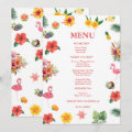 Flamingle Luau Floral Tropical Summer Birthday Menu | Zazzle