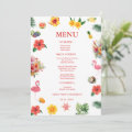 Flamingle Luau Floral Tropical Summer Birthday Menu | Zazzle