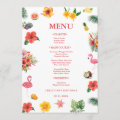 Flamingle Luau Floral Tropical Summer Birthday Menu | Zazzle