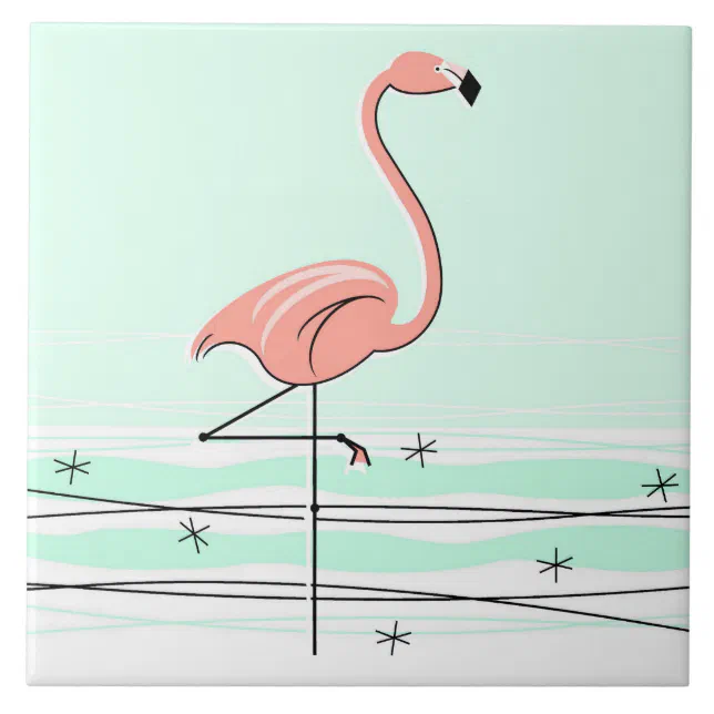 Flamingo Aqua tile | Zazzle