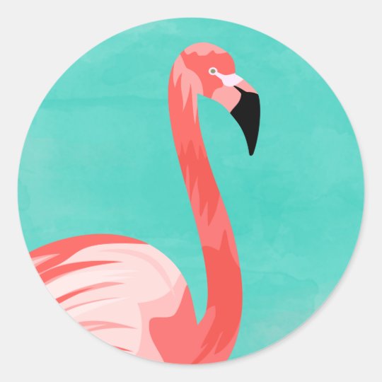 Flamingo Bird Classic Round Sticker | Zazzle.com