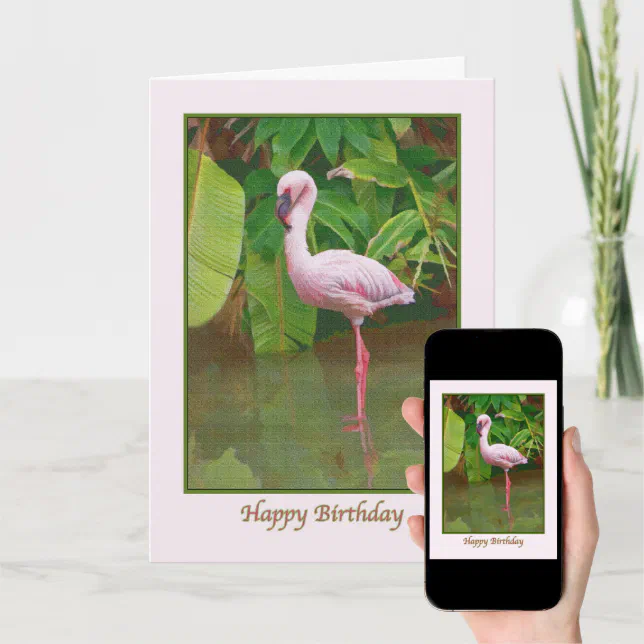 Flamingo Birthday Card | Zazzle