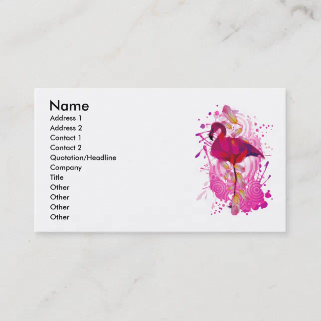 Flamingo Business Card | Zazzle