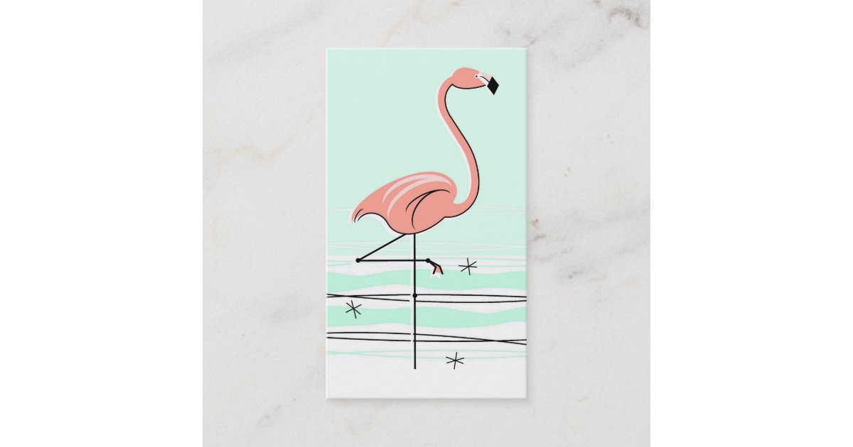 Flamingo business card green | Zazzle