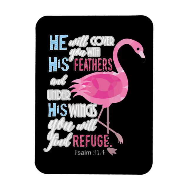 Flamingo Christian Gift, Psalm 91 Bible Verse Magnet | Zazzle