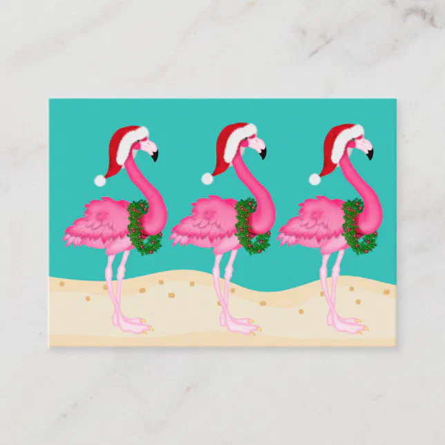 Flamingo Christmas Enclosure Card / Tag | Zazzle