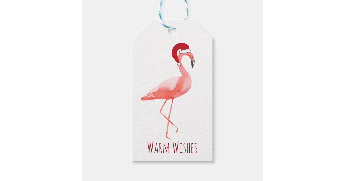 Flamingo Christmas gift tag | funny personalized | Zazzle