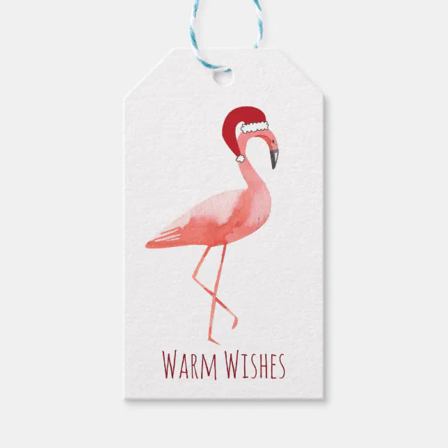 Flamingo Christmas gift tag | funny personalized | Zazzle