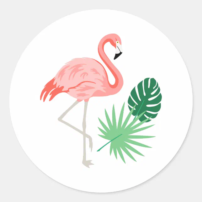 Flamingo Classic Round Sticker | Zazzle