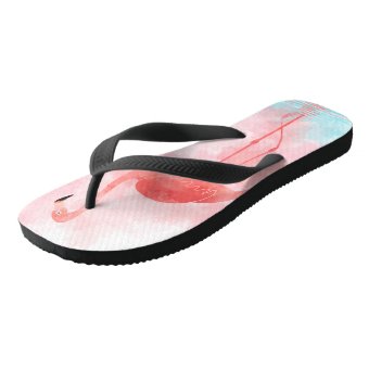 Flamingo Coral Flip Flops | Zazzle