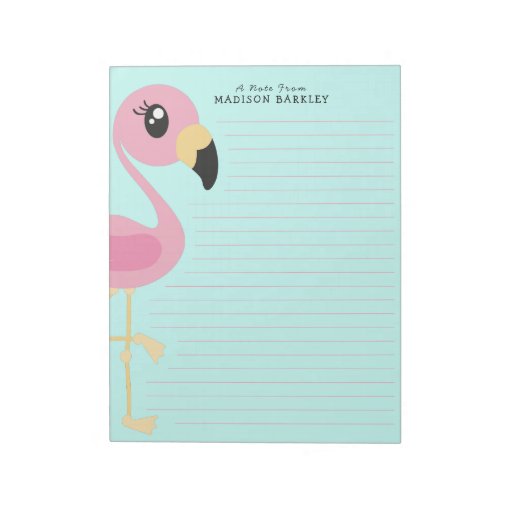 Flamingo Cute Tropical Kids Stationary Notepad | Zazzle