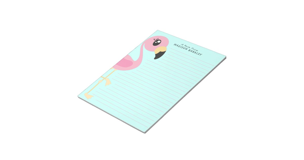 Flamingo Cute Tropical Kids Stationary Notepad | Zazzle