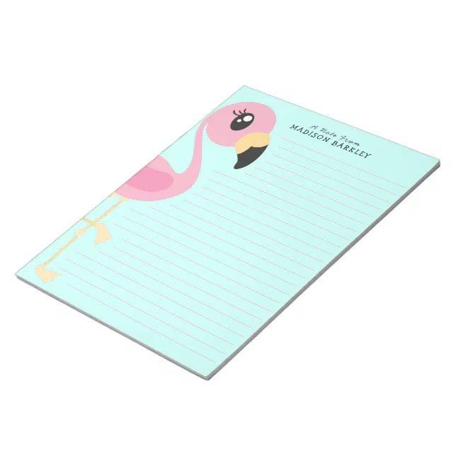 Flamingo Cute Tropical Kids Stationary Notepad | Zazzle
