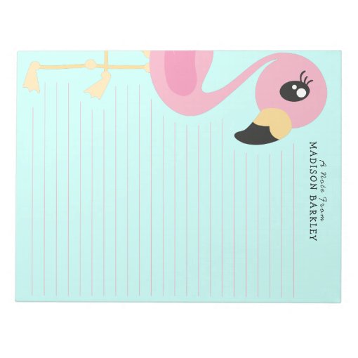 Flamingo Cute Tropical Kids Stationary Notepad | Zazzle