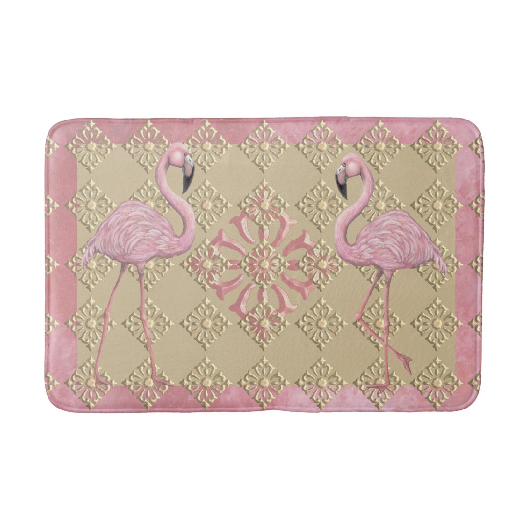 Flamingo Dance Bath Mat | Zazzle