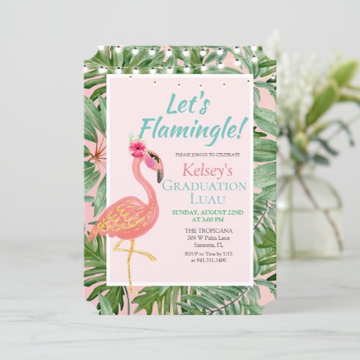 Flamingo Flamingle Graduation Party Invitation | Zazzle