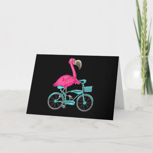 Flamingo | Flamingo Riding A Bicycle Cool Bikers Thank You Card | Zazzle