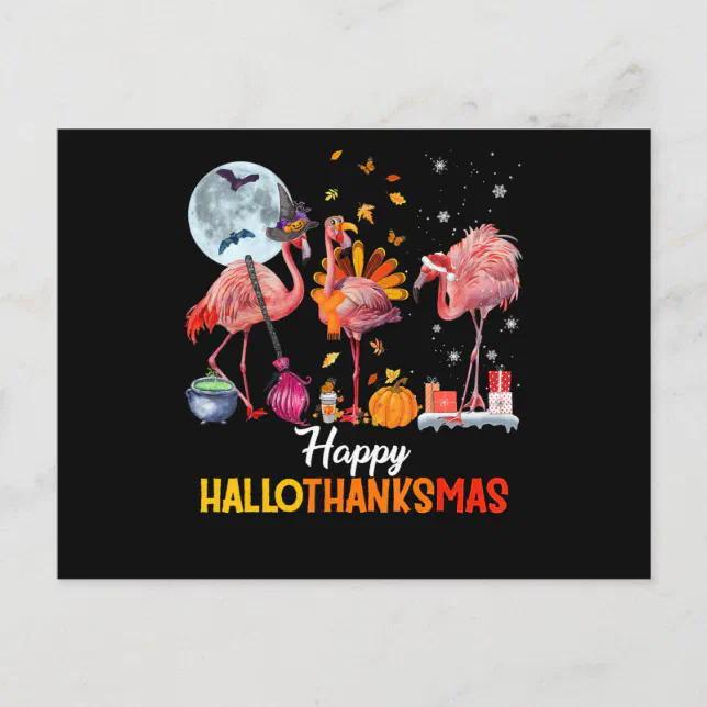 Flamingo|Flamingo Thanksgiving Halloween Christmas Postcard | Zazzle
