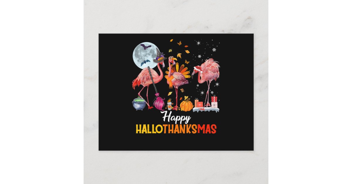 Flamingo|Flamingo Thanksgiving Halloween Christmas Postcard | Zazzle