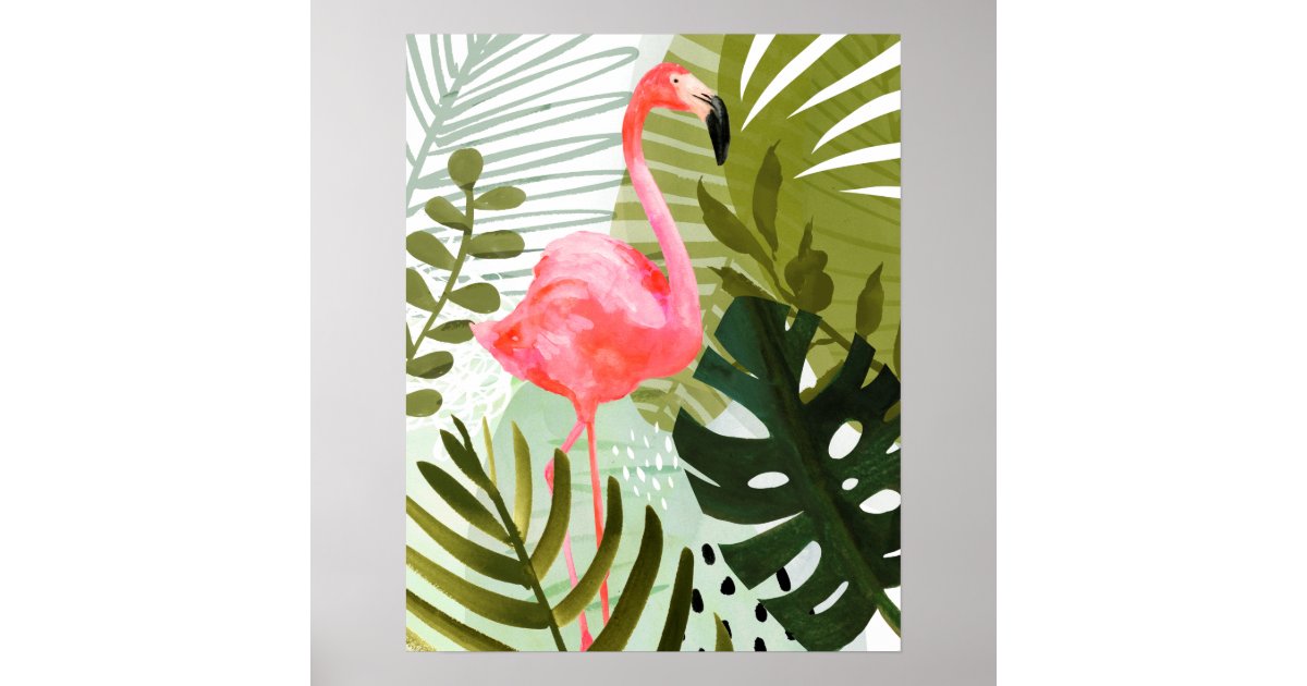 Flamingo Forest Poster | Zazzle